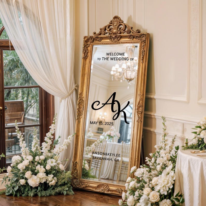 Welcome to Our Wedding Sign | Customizable Names - Suitable for Mirrors ...