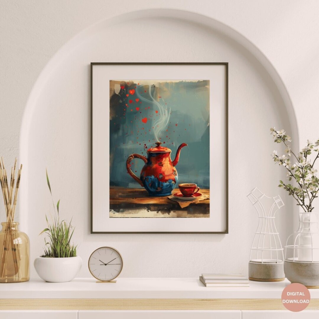 Tea Wall Art, Tea Pot Print, Kitchen Print, Tea Décor, Tea Poster, Tea ...