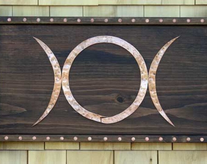 Triple Goddess Moon Copper Wall Hanging From Found Objects - Etsy