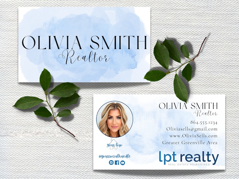 LPT Realty Modern Business Card BLUE Logo - Etsy