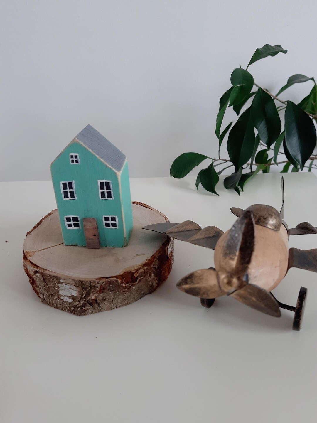 Unique Wooden House in Vintage Style Handmade Shelf Decoration, Wooden ...