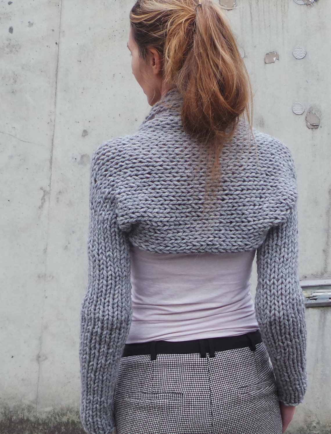 Silver Light Grey Shrug Grey Sweater Gray Winter Long Sleeved - Etsy