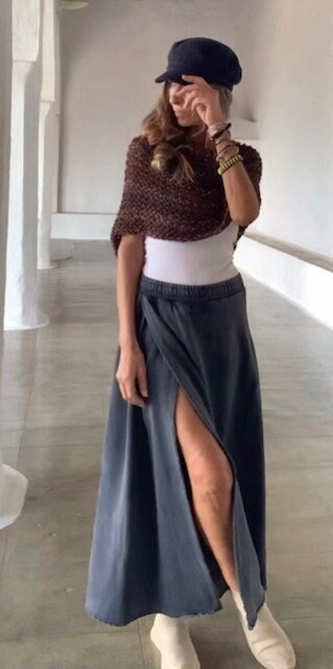 Brown Poncho, Ombre Tweed Cape, Sustainable Ethical, Handmade, Stripe ...