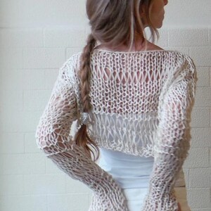 Ivory Cream Cropped Top, With Long Sleeves and Thumbholes. - Etsy