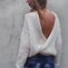 Ivory White V Back Sweater Women's Slouchy Backless - Etsy
