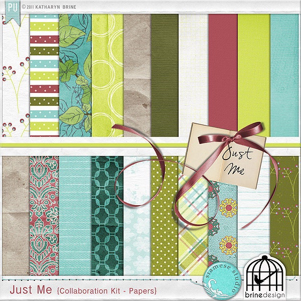 Just Me Digital Scrapbooking Element Kit - Etsy