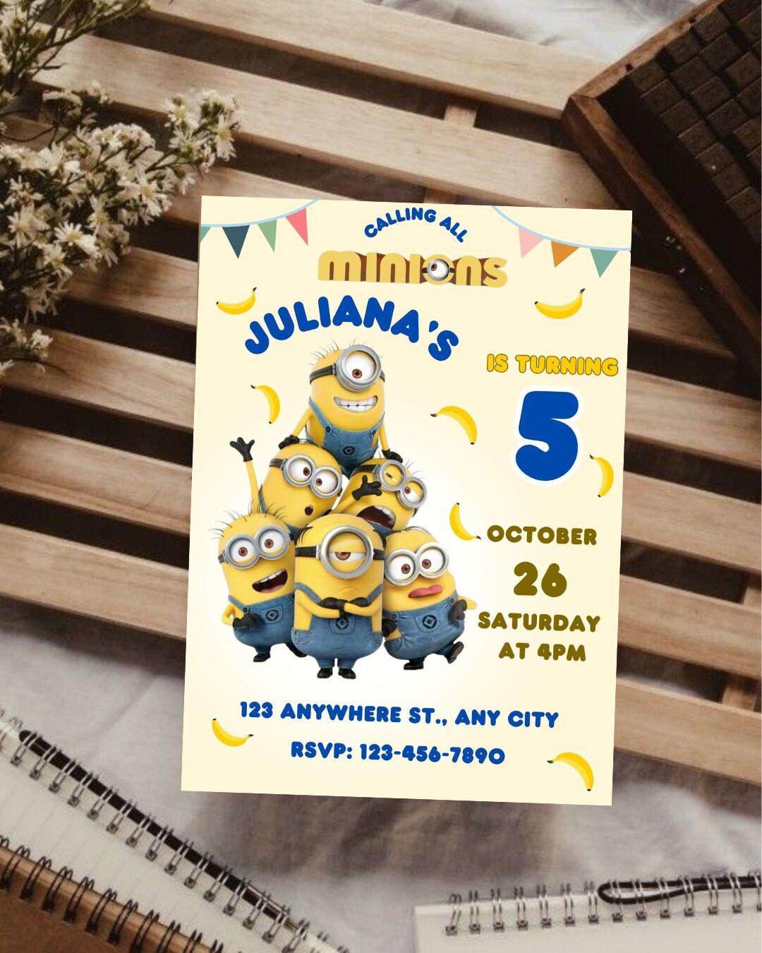 Editable Minions Birthday Invitation, Minions Themed Party Invite ...