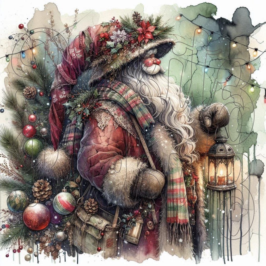 Old World Santa, 4 Styles Farmhouse, Instant Download, Printable ...