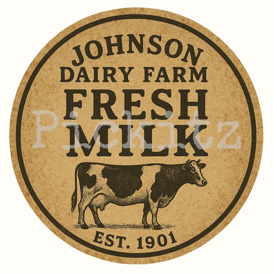 Milk Label, 8x8 Inch Primitive Farmhouse, Instant Download, Printable ...