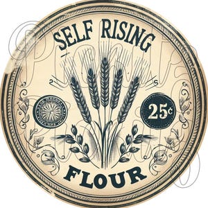 Primitive Flour Labels, Bundle, 4 Styles, 8x8 Inch Primitive Farmhouse ...