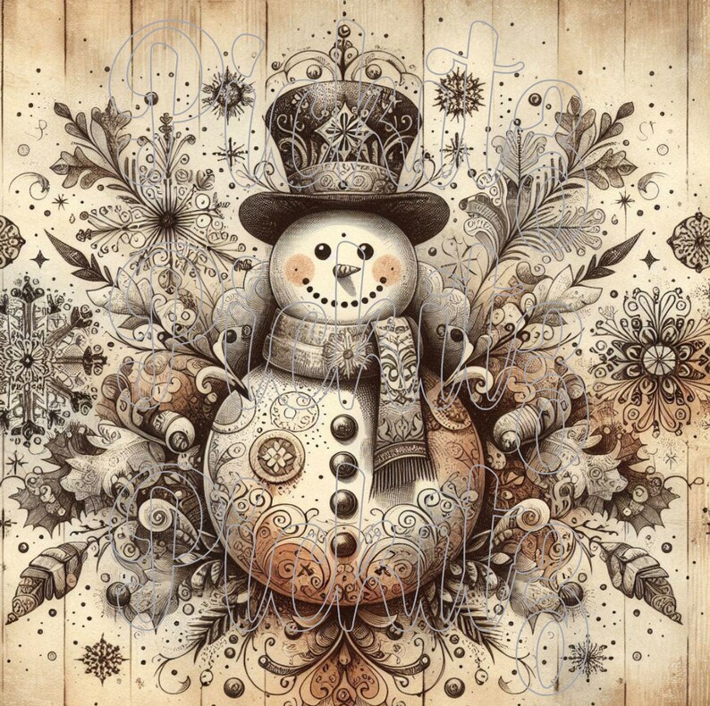 Snowman Square Bundle, 4 Styles, Farmhouse, Instant Download, Printable ...