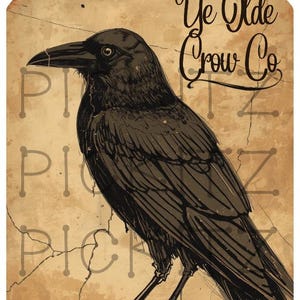 Primitive Crow Tags Bundle, 4 Styles, 8x8 Inch Primitive Farmhouse ...
