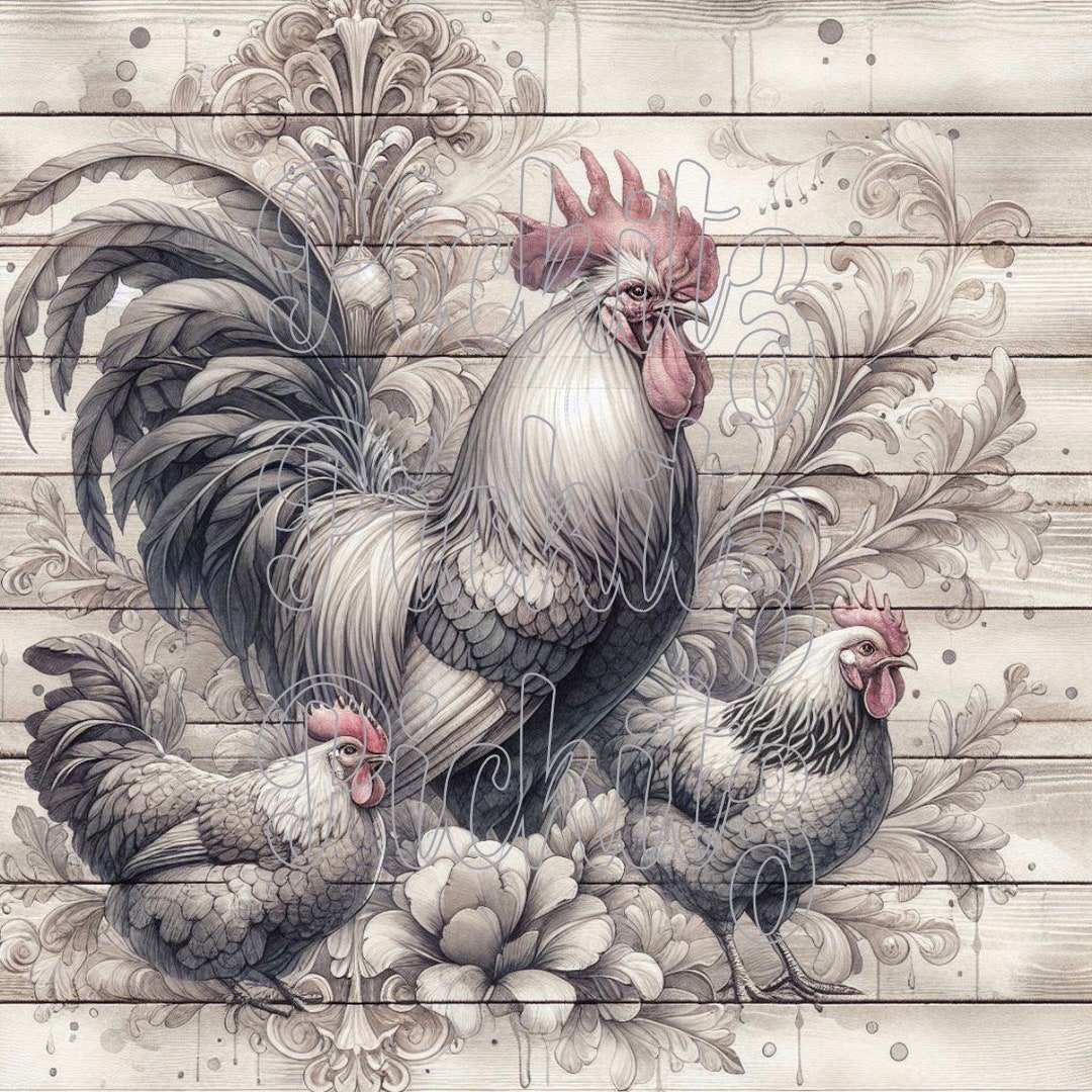 Roosters and Shiplap Square Bundle, 4 Styles, Farmhouse, Instant ...