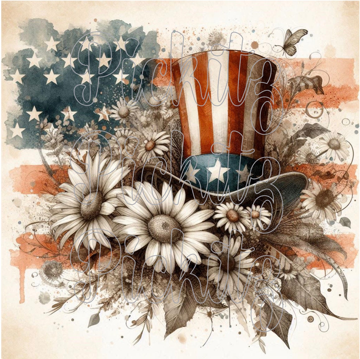 Uncle Sam Hat, Patriotic Bundle, 4 Styles, Primitive Farmhouse, Instant ...