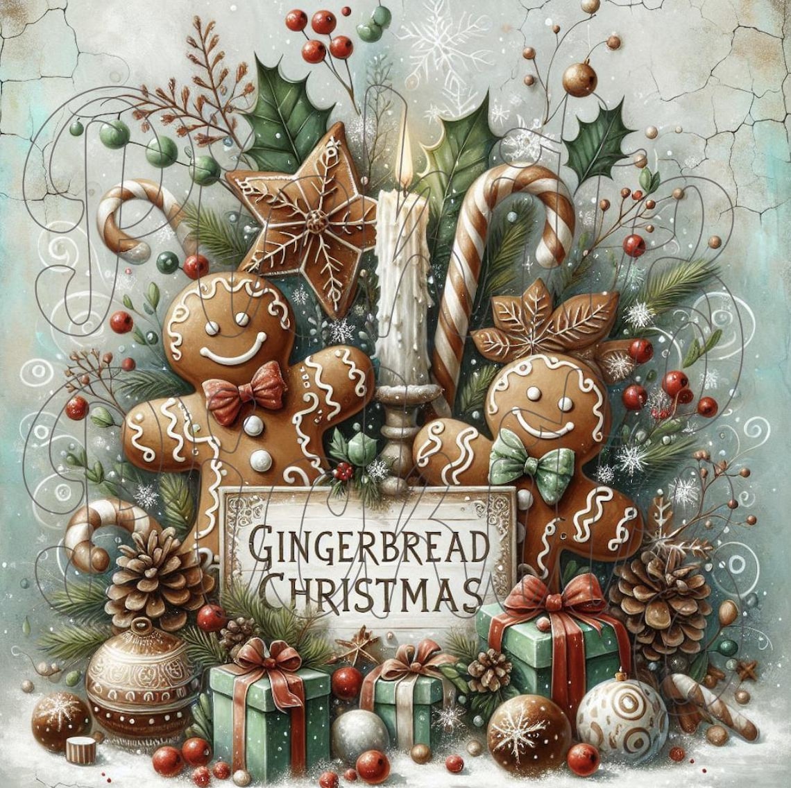 Gingerbread Man Bundle, 4 Styles, Farmhouse, Instant Download ...