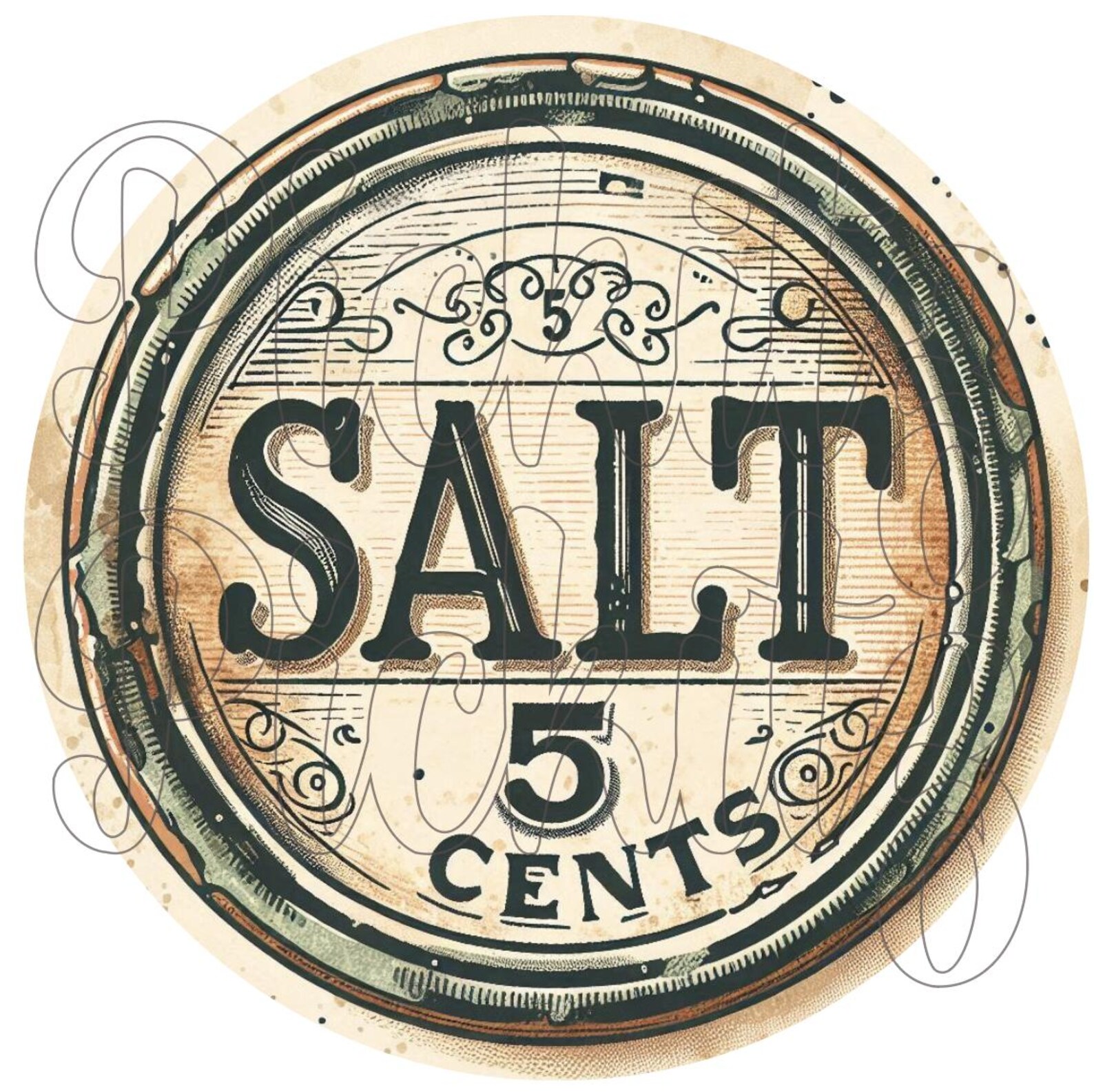 Primitive Salt Labels, Bundle, 4 Styles, 8x8 Inch Primitive Farmhouse ...