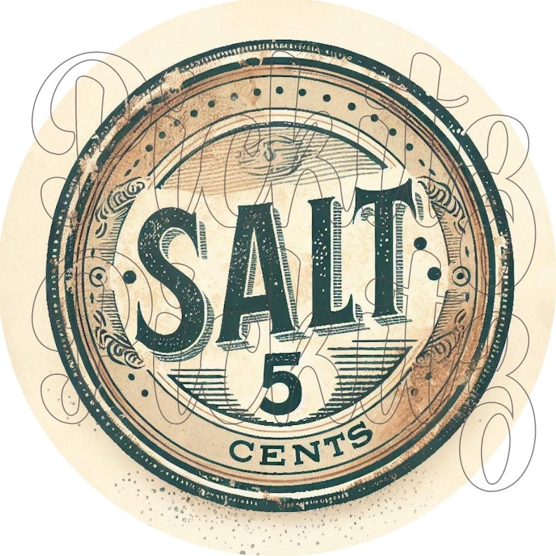 Primitive Salt Labels, Bundle, 4 Styles, 8x8 Inch Primitive Farmhouse ...