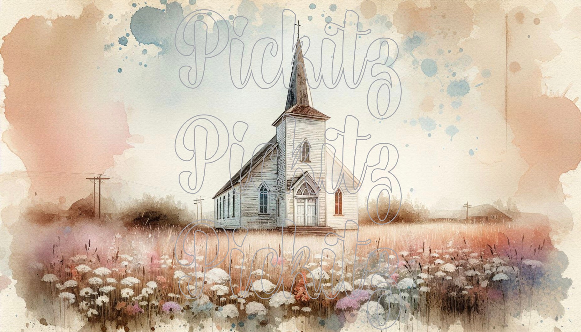 Old Church Bundle, 4 Styles, Farmhouse, Instant Download, Printable 8x8 ...