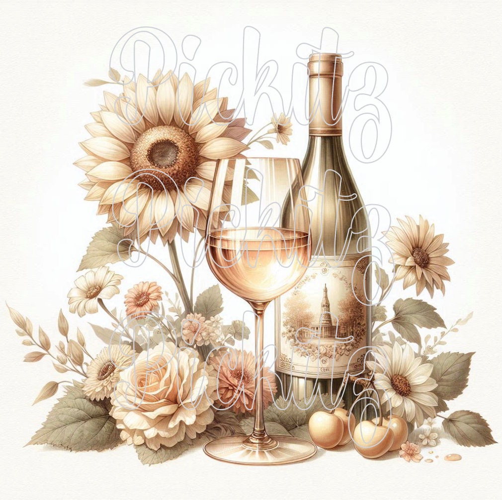 Wine Glass, Grapes. 2 Styles Bundle, Primitive Farmhouse, Instant ...