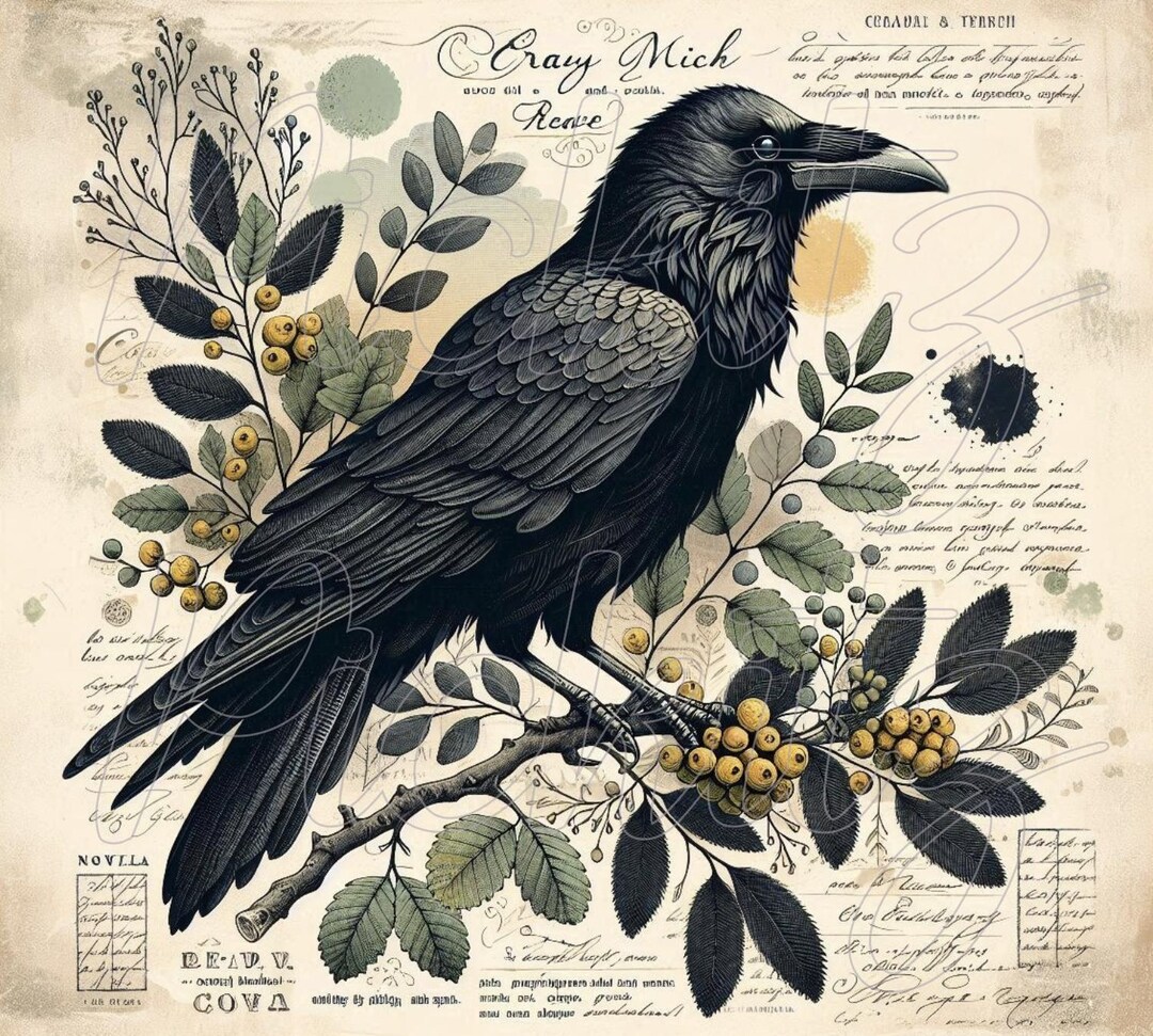 Raven Bundle, 3 Styles, Primitive Farmhouse, Instant Download ...