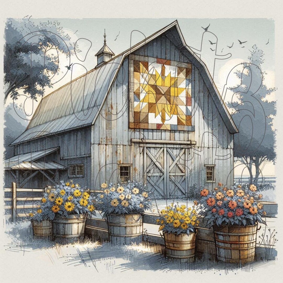Summer Barn Quilt Bundle, 4 Styles, Primitive Farmhouse, Instant ...