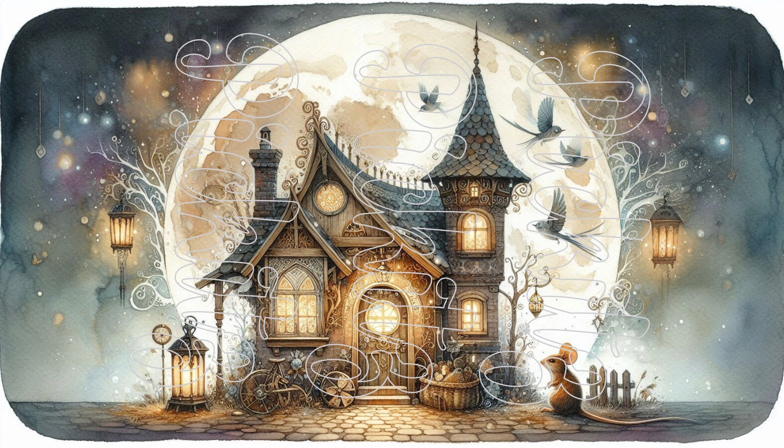 Mouse House, 4 Styles Primitive Farmhouse, Instant Download, Printable ...