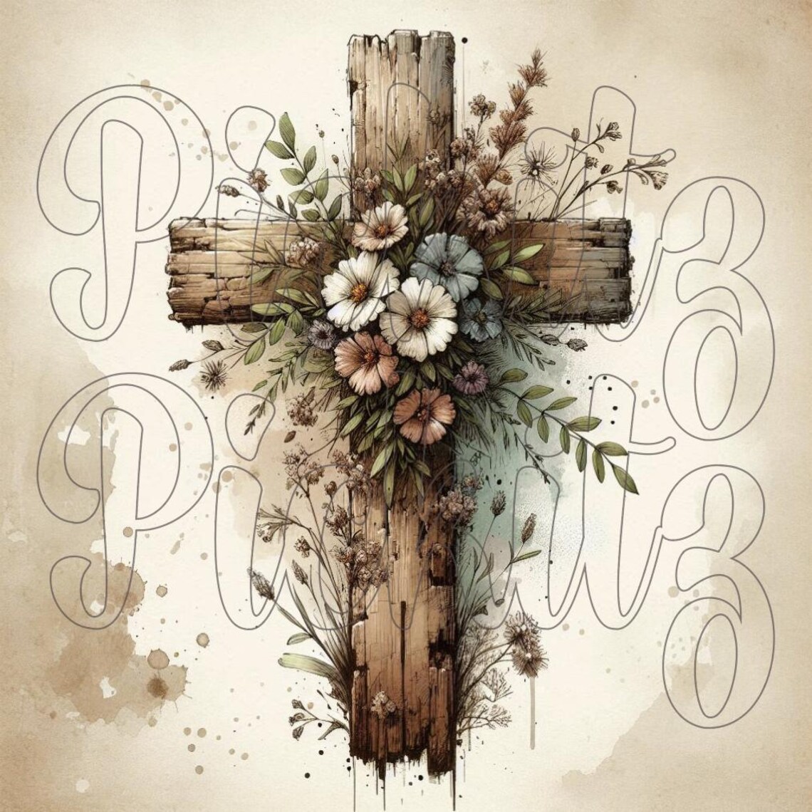 Cross Bundle, 4 Styles, Farmhouse, Instant Download, Printable 8x8 ...