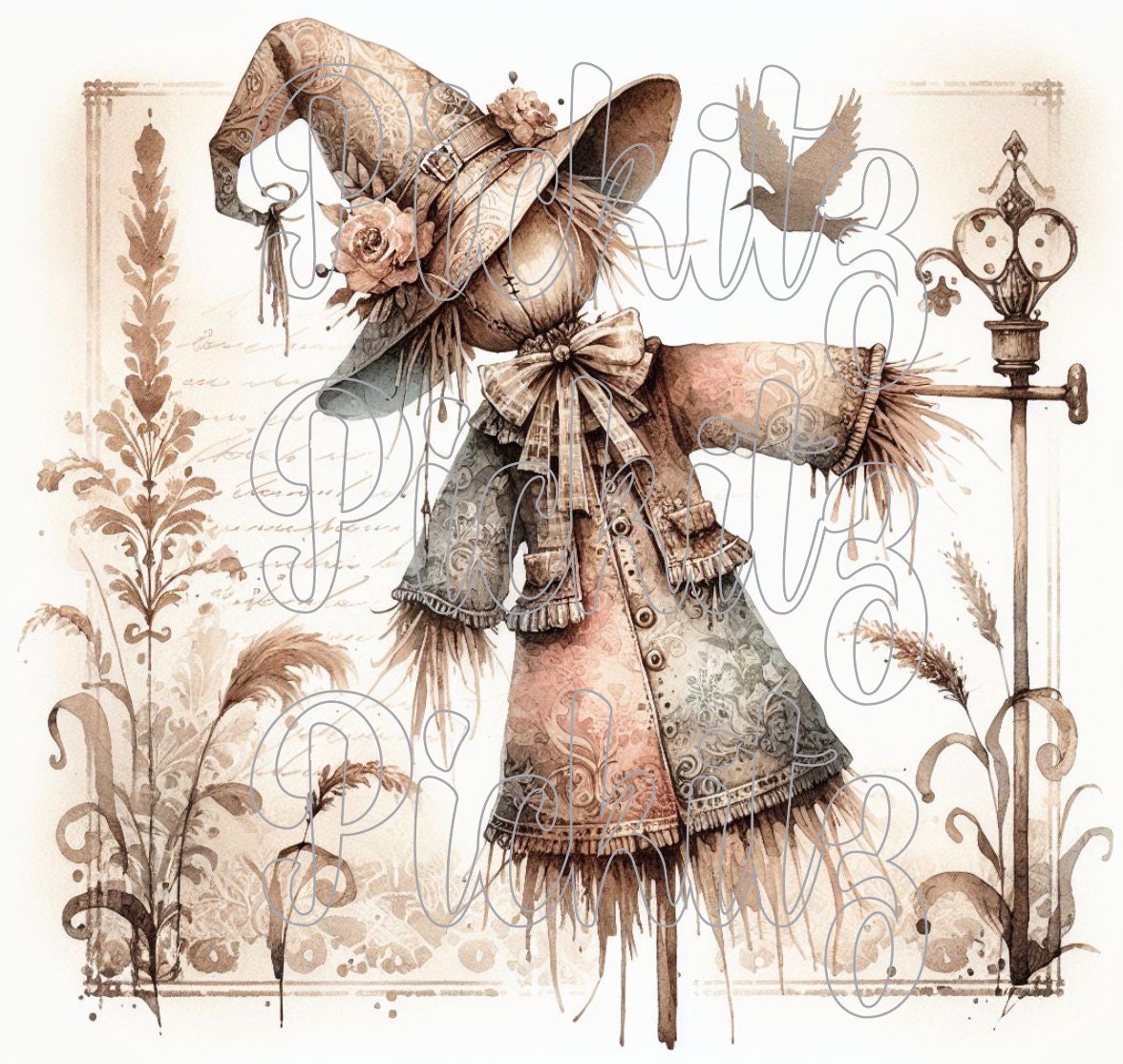 Scarecrows Bundle, 4 Styles, Primitive Farmhouse, Instant Download, Printable, Sublimation ...