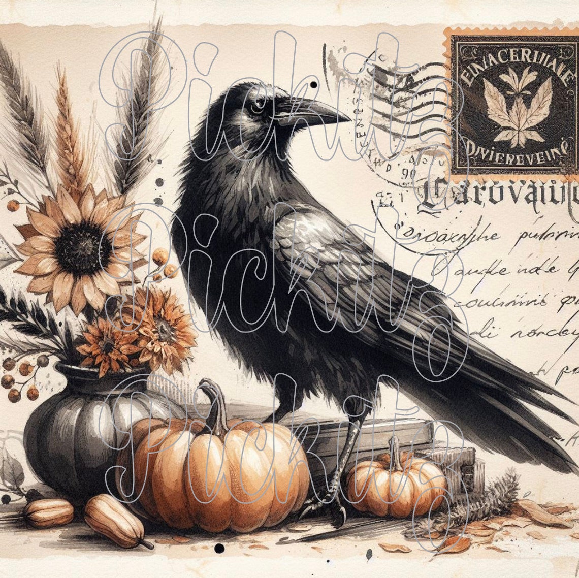 Crows Bundle, 4 Styles, Primitive Farmhouse, Instant Download ...