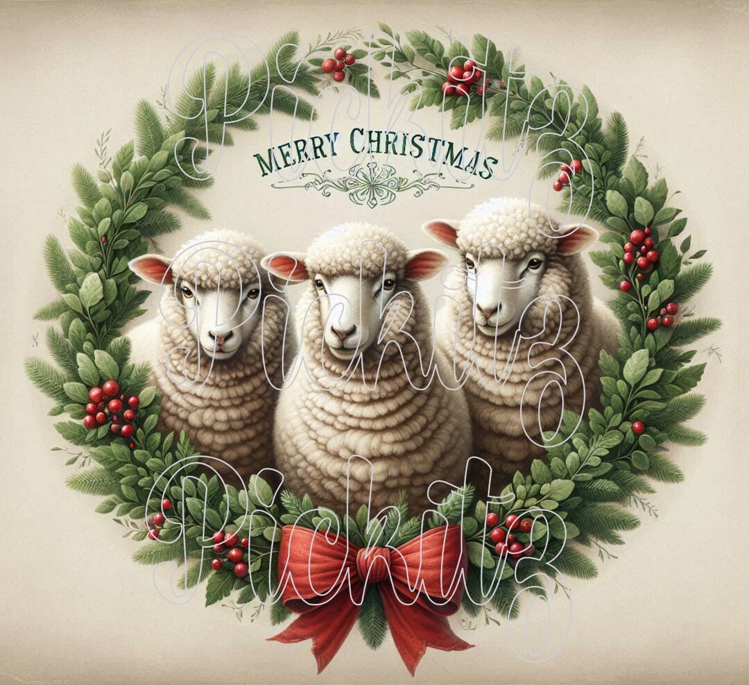 Christmas Sheep 3 Styles, Farmhouse, Instant Download, Printable 8x8 ...