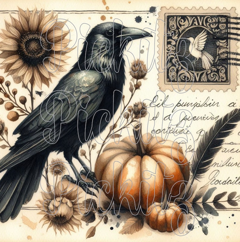 Crows Bundle, 4 Styles, Primitive Farmhouse, Instant Download ...