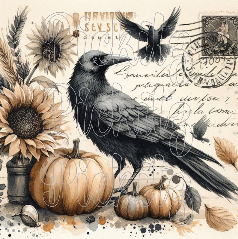 Crows Bundle, 4 Styles, Primitive Farmhouse, Instant Download ...
