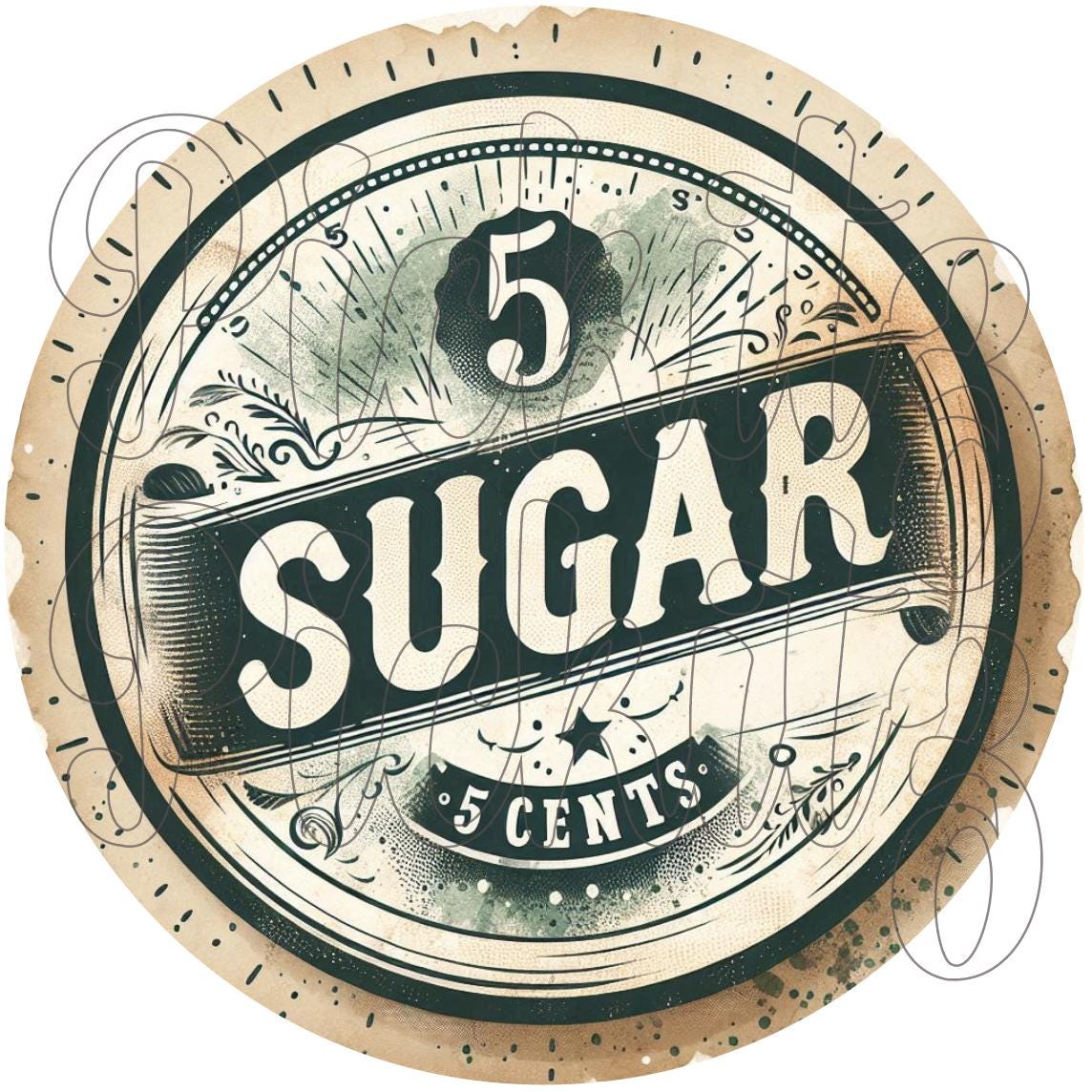 Primitive Sugar Labels, Bundle, 4 Styles, 8x8 Inch Primitive Farmhouse ...