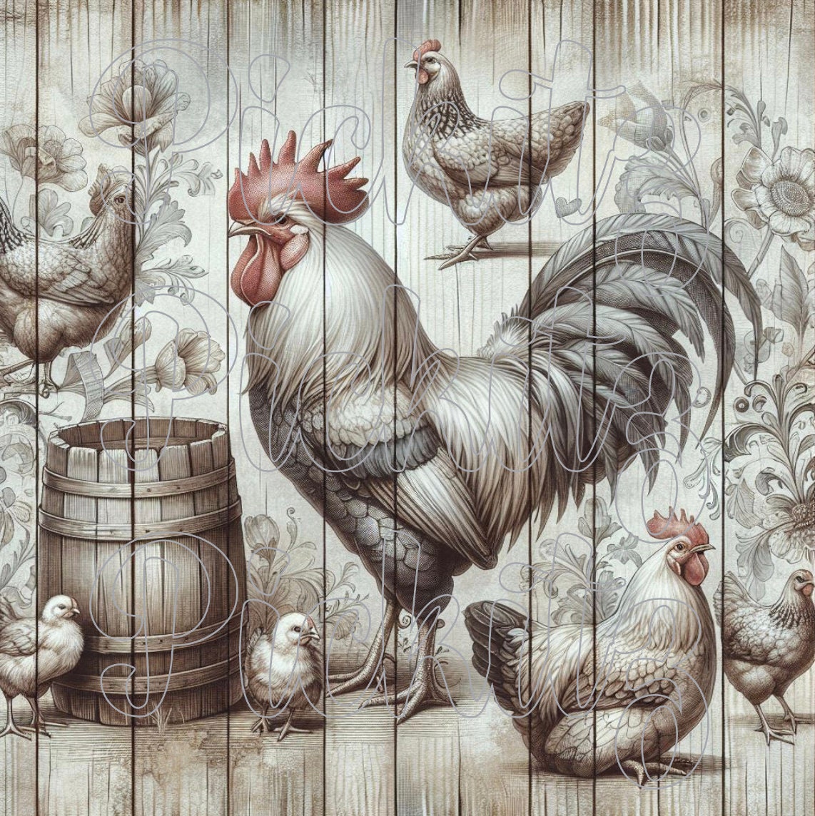 Roosters and Shiplap Square Bundle, 4 Styles, Farmhouse, Instant ...