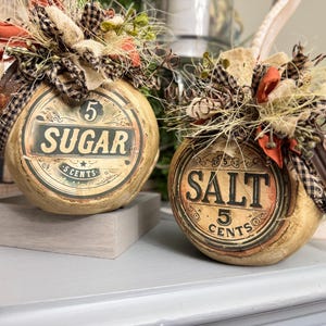 Primitive Salt Labels, Bundle, 4 Styles, 8x8 Inch Primitive Farmhouse ...