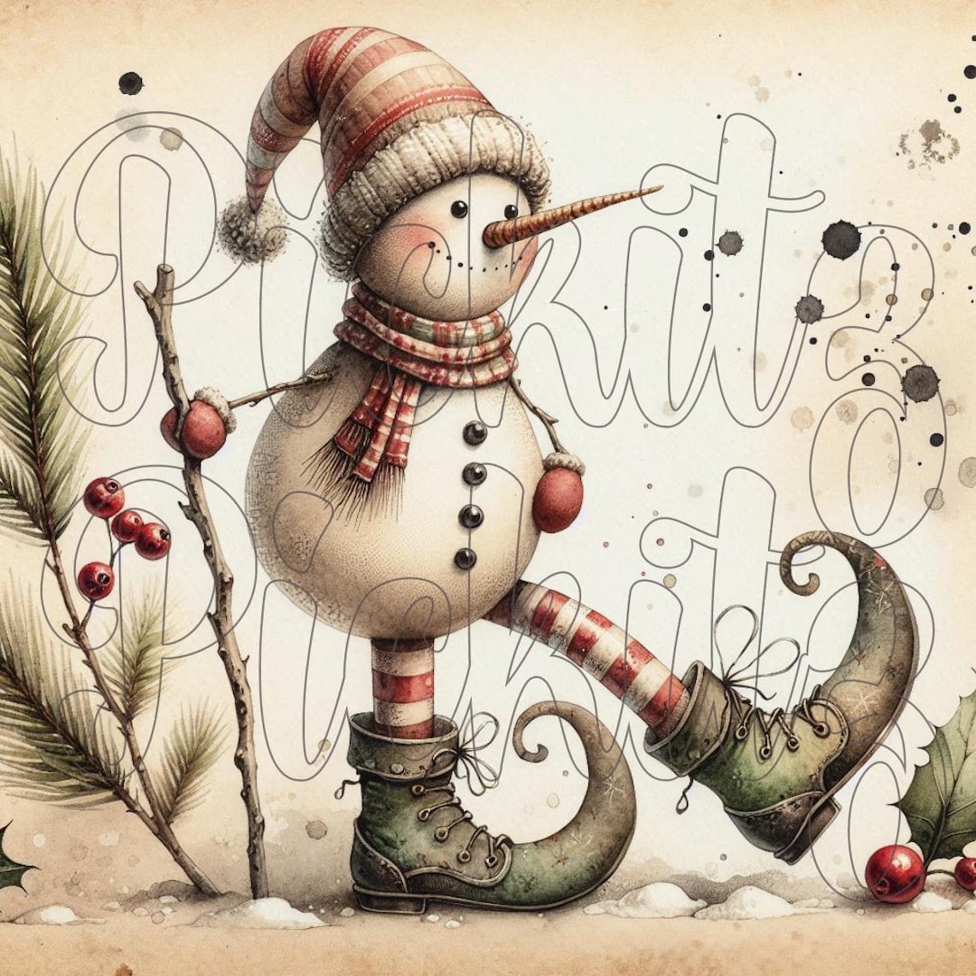 Snowman With Elf Legs Bundle, 3 Styles, Farmhouse, Instant Download ...