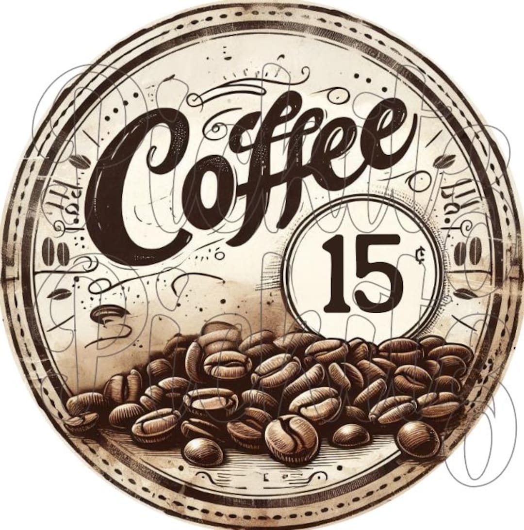 Primitive Coffee Labels, Bundle, 4 Styles, 8x8 Inch Primitive Farmhouse ...