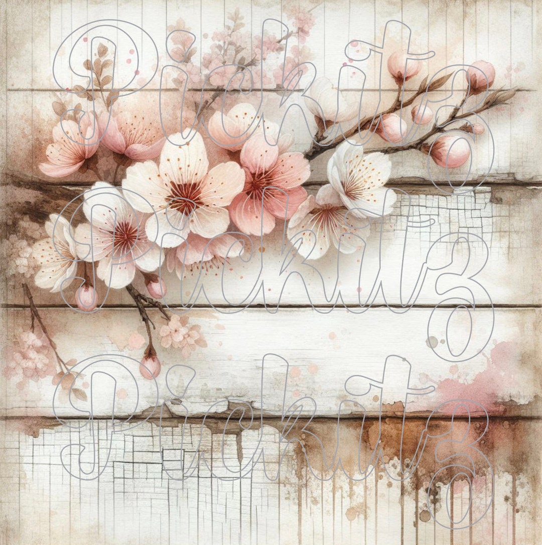 Shiplap and Cherry Blossoms Squares Bundle, 4 Styles, Farmhouse ...