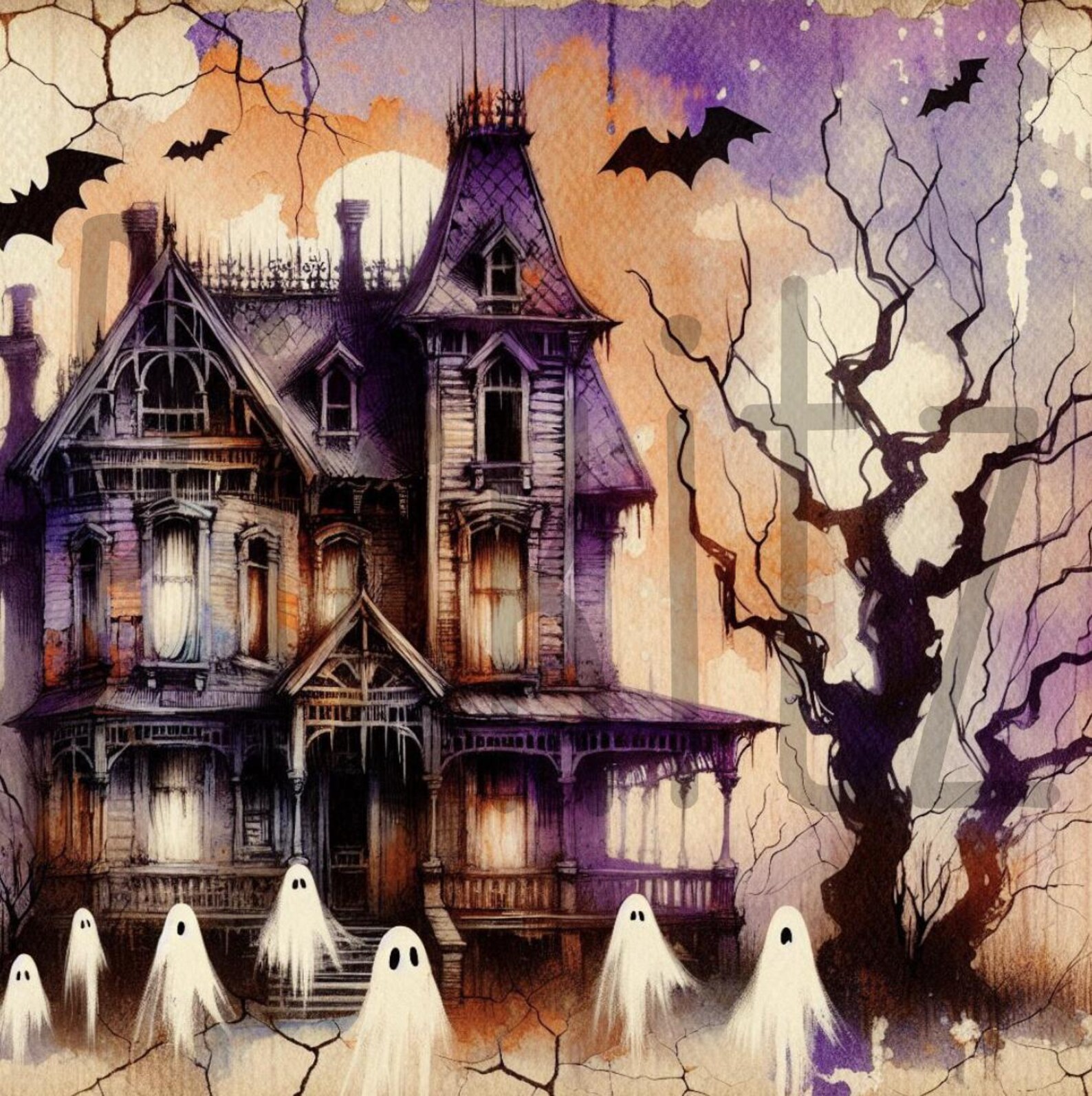 Haunted House Bundle, 4 Styles, Primitive Farmhouse, Instant Download ...