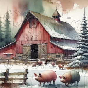 Barn Animals Bundle, 4 Styles, Primitive Farmhouse, Instant Download ...
