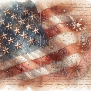 Sepia Flag, Square 4 Styles, Primitive Farmhouse, Instant Download ...