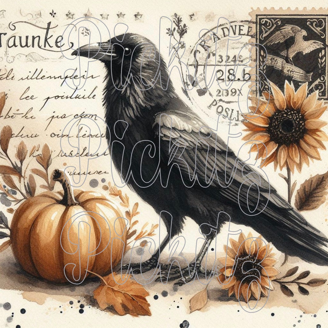 Crows Bundle, 4 Styles, Primitive Farmhouse, Instant Download ...
