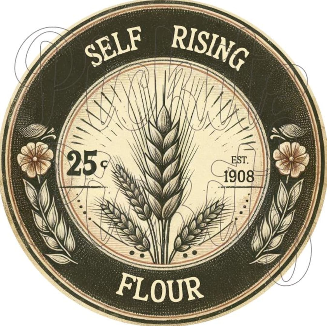 Primitive Flour Labels, Bundle, 4 Styles, 8x8 Inch Primitive Farmhouse ...