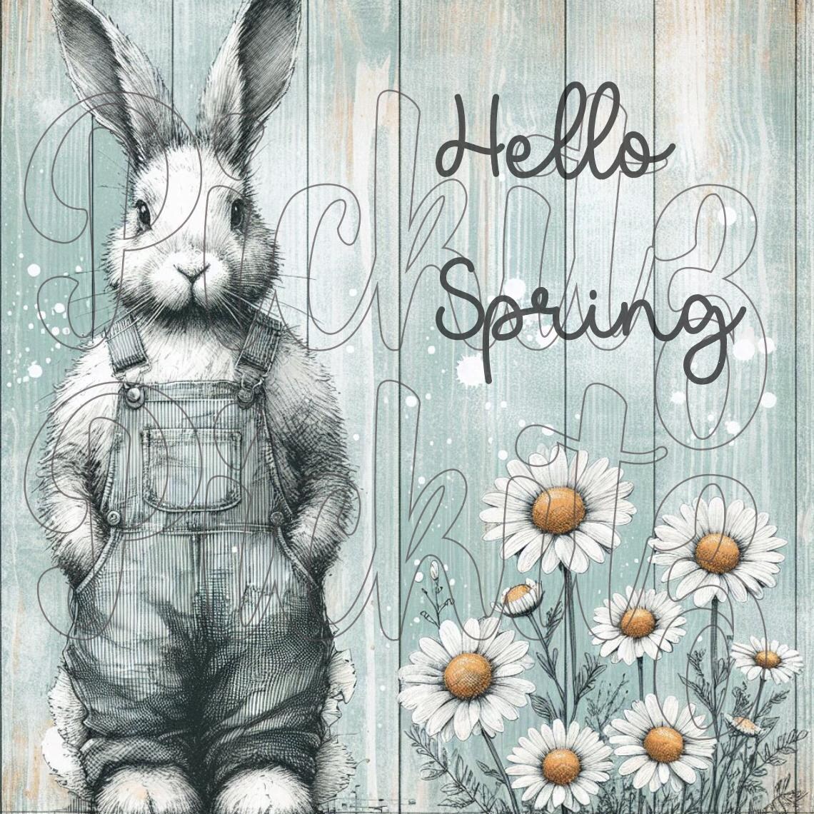 Spring Bunny Bundle, 4 Styles, Farmhouse, Instant Download, Printable ...