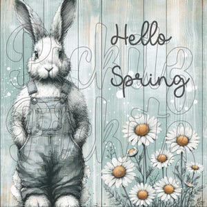 Spring Bunny Bundle, 4 Styles, Farmhouse, Instant Download, Printable ...