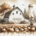 Barn and Pumpkins Bundle, 4 Styles, Primitive Farmhouse, Instant ...