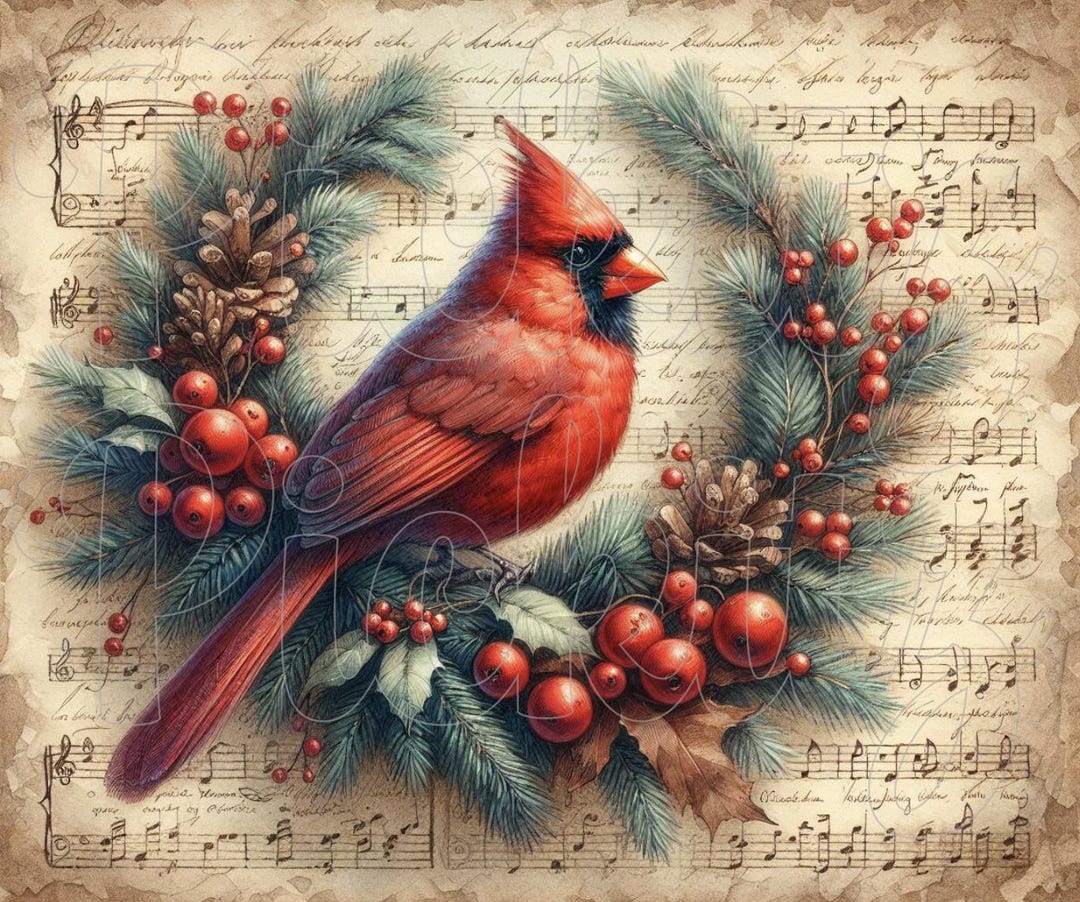 Christmas Cardinals Bundle, 4 Styles, Farmhouse, Instant Download ...