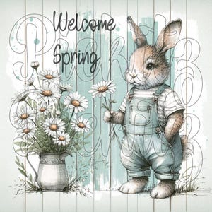 Spring Bunny Bundle, 4 Styles, Farmhouse, Instant Download, Printable ...