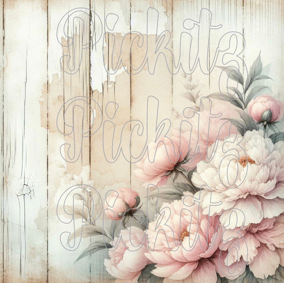 Shiplap and Peonies Squares Bundle, 4 Styles, Primitive Farmhouse ...