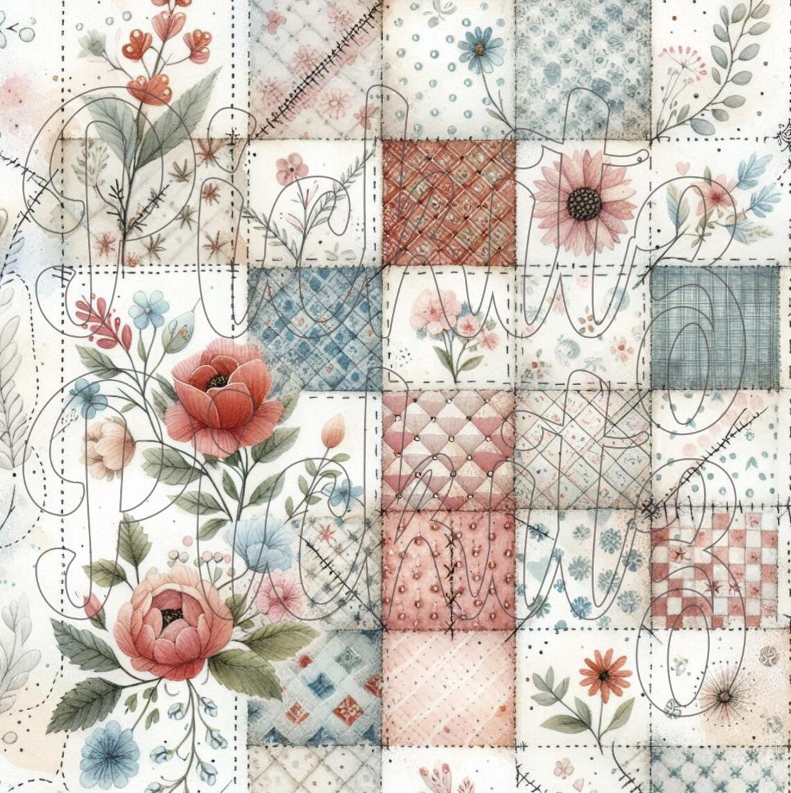 Quilts Bundle, 4 Styles, Primitive Farmhouse, Instant Download ...